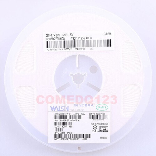 4000PCS/Reel 0805 27nF 50V X7R ±10% 0805B273K500CT Ceramic Capacitor # ...