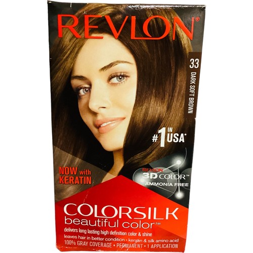 Revlon Colorsilk Beautiful W/ Keratin #33 Dark Soft Brown Ammonia-Free ...