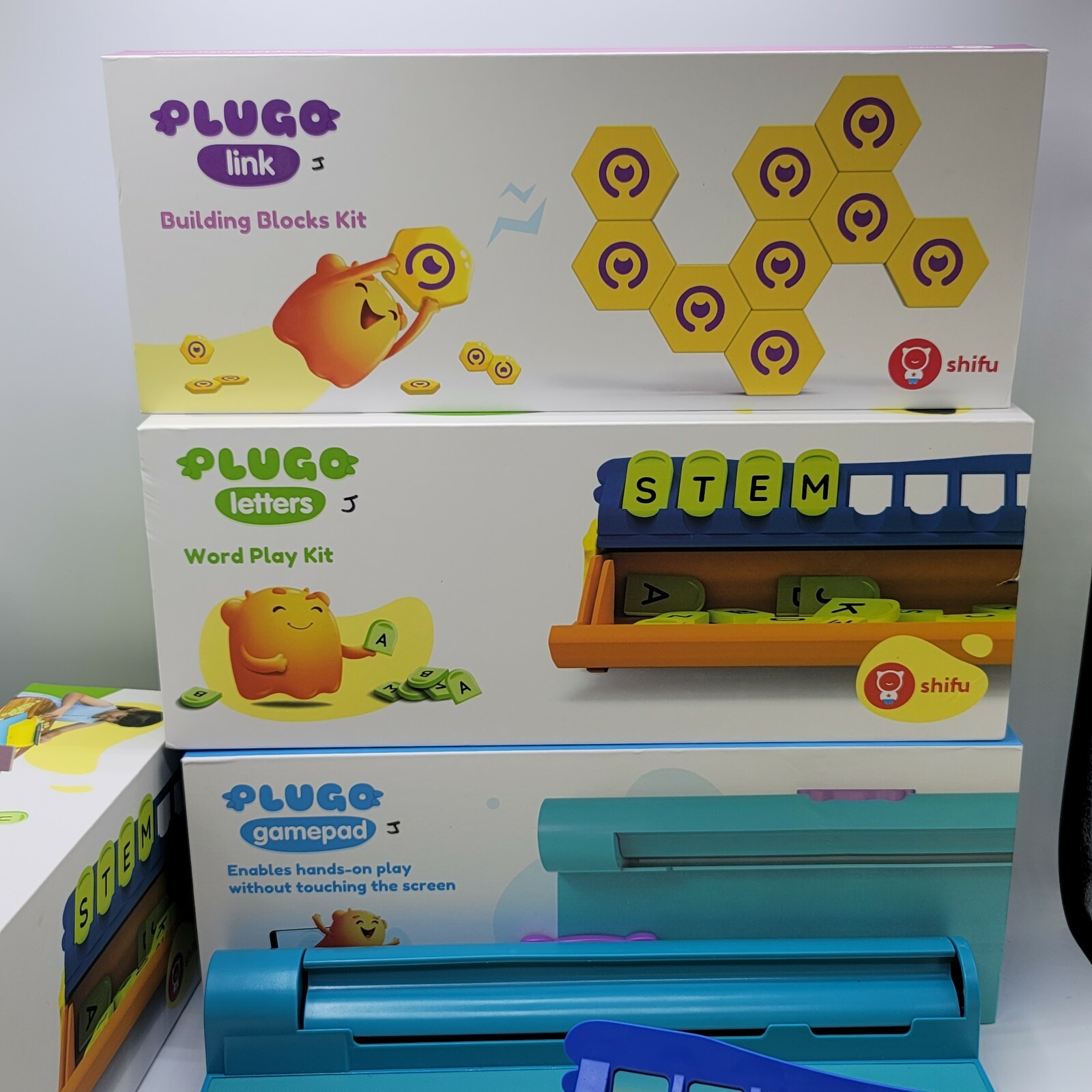 Shifu Plugo Lot of 4.Letters 2 Word Play Kits,1 Gamepad, 1 building ...