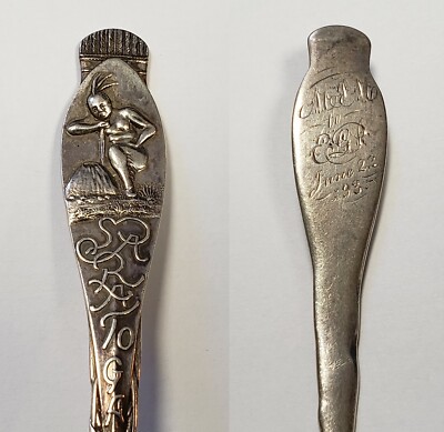 Sterling Silver Souvenir Spoon - Saratoga Native American Engraved 1893 ...