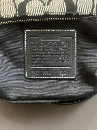 Coach Signature Demi Mini Pouch Bag Canvas Leather Black 6094 | eBay