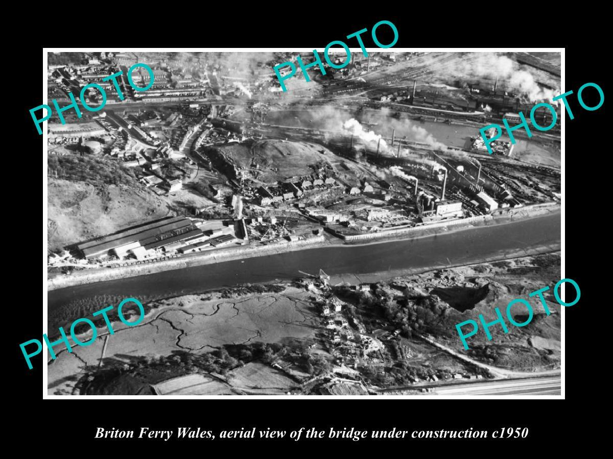 OLD 8x6 HISTORIC PHOTO OF BRITON FERRY WALES THE BRIDGE CONSTRUCTION ...