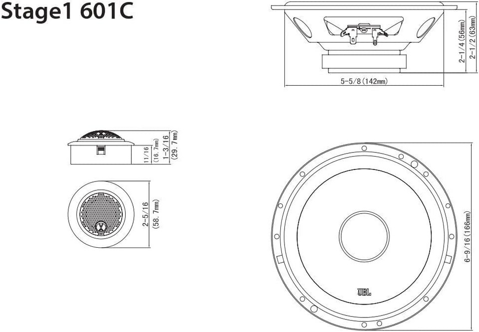JBL STAGE 1 601C 6.5" Component Speaker System 6-1/2" With Tweeters ...