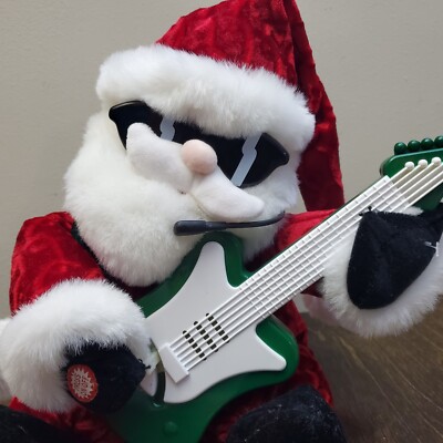 Christmas Santa Clause Rock Guitar Animated Dan Dee SEE VIDEO Works ...