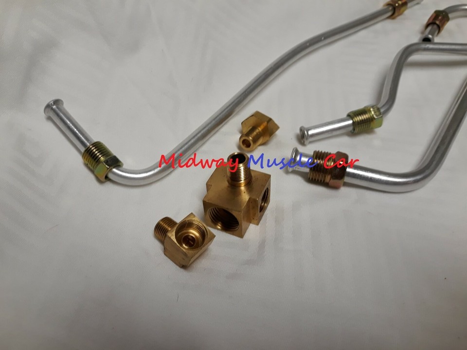64 65 Pontiac Tri Power Fuel Line Kit With Front Block & Fittings 389 ...