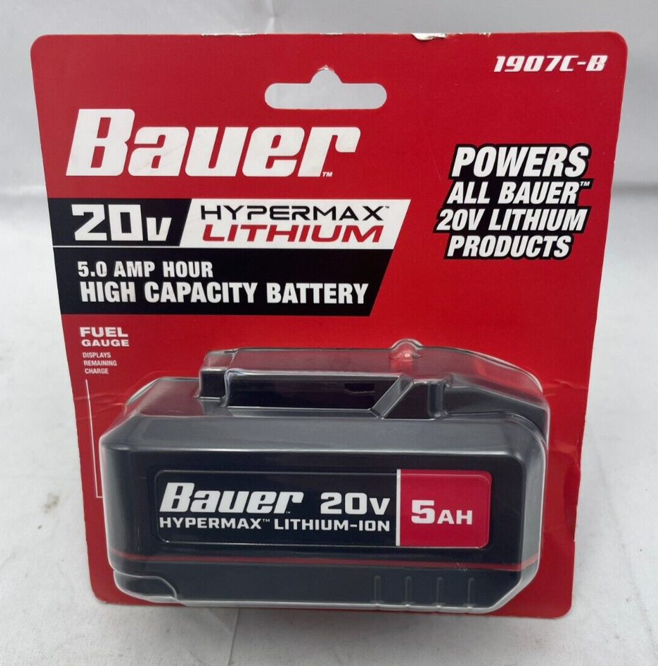 Bundle Bauer 20V Lithium Ion Charger and 20V 3.0 Ah Lithium Ion Compact ...