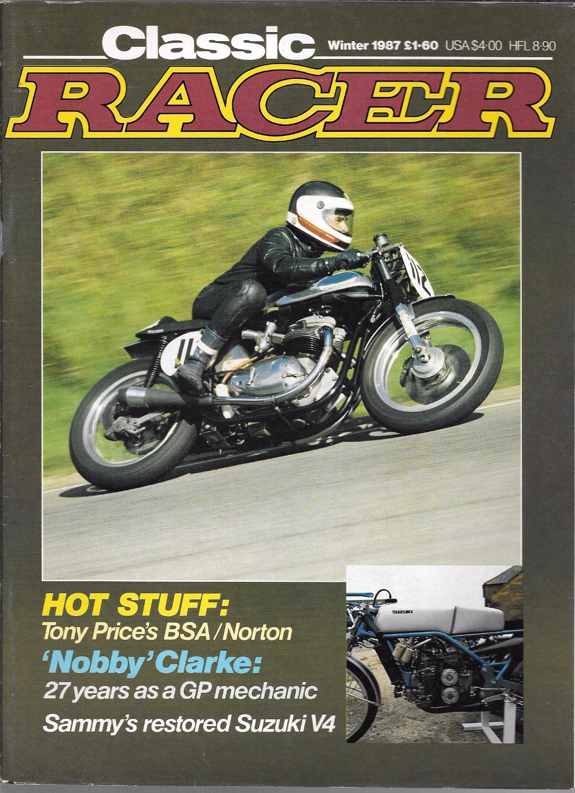 CLASSIC RACER WINTER 1987 (FN/VF) BRITISH MOTORCYCLE MAGAZINE, TONY ...