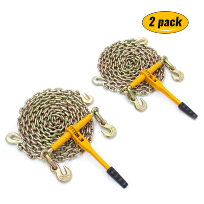 1 Set Chain and Binder Kit Ratchet Load Binder 3/8'' 20ft Chains ...