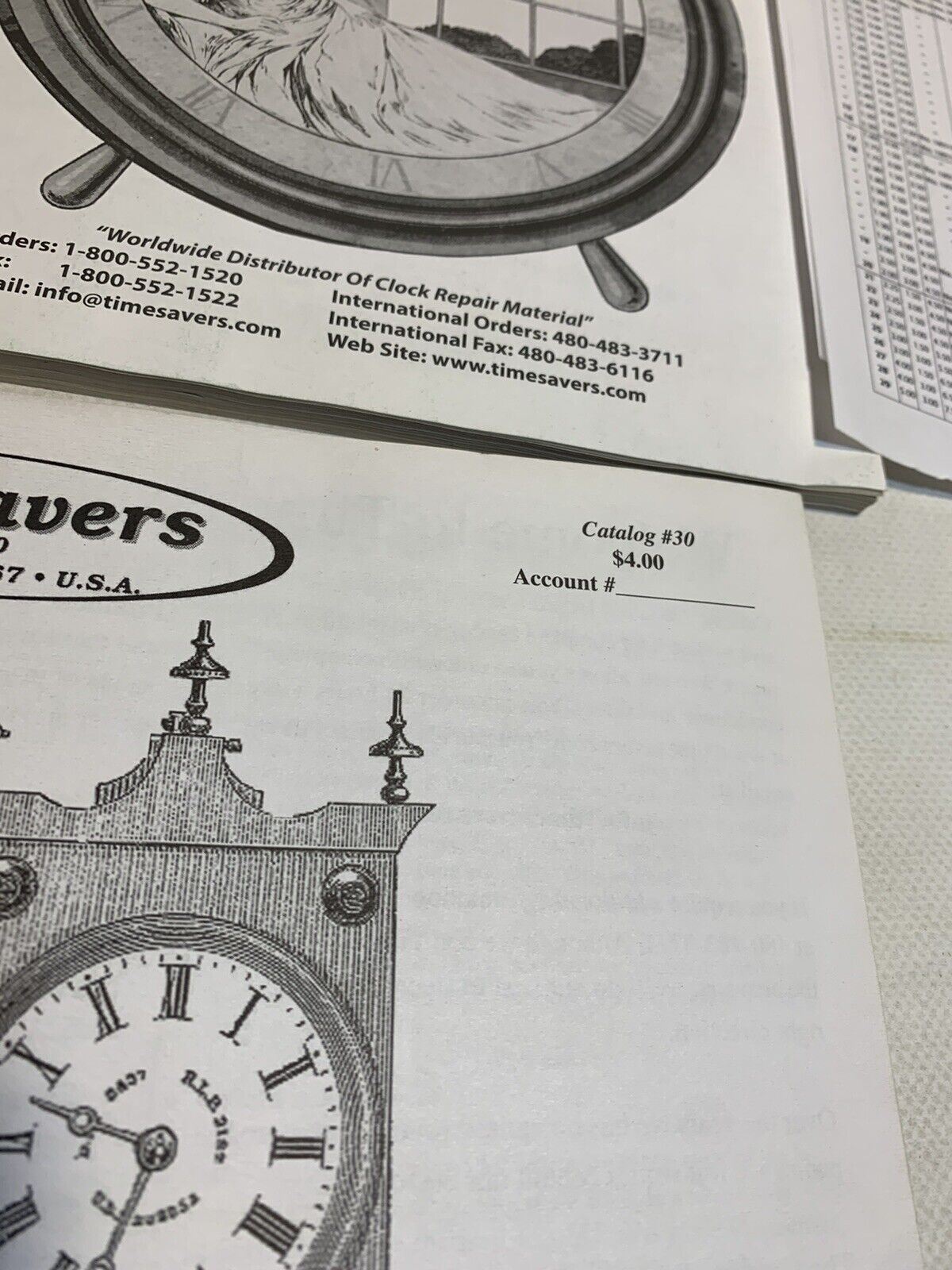 TimeSavers Catalog #30 37 Lot Illustrated Identify Horologist Clock ...