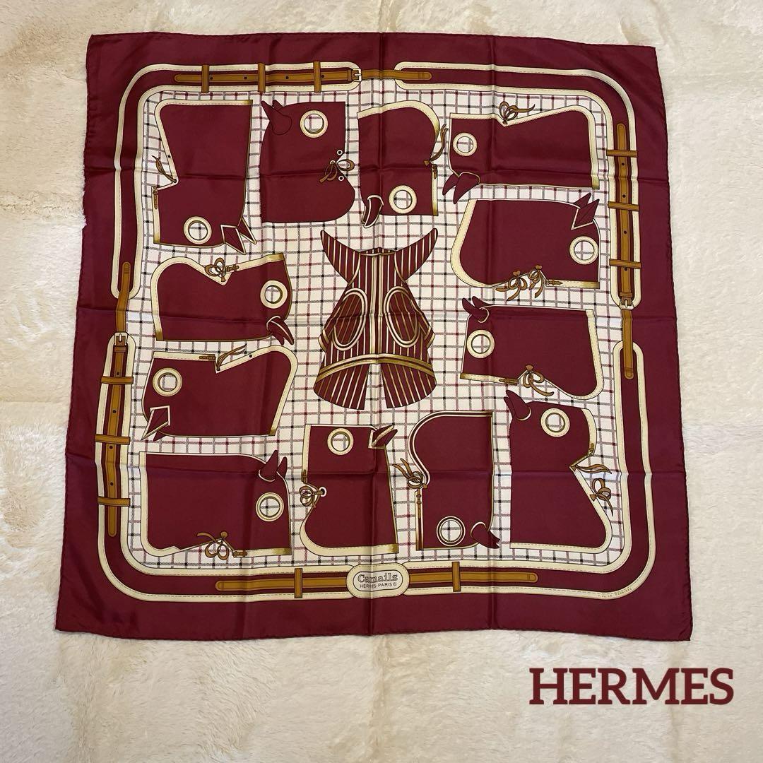 HERMES Silk Burgundy Scarf 88x88 Square - Brand New HERMES Silk Burgundy Scarf 88x88 Square - Brand New