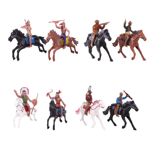 Pack of 8 Western Cowboy Figures Playset for Boys Home Decoration ...