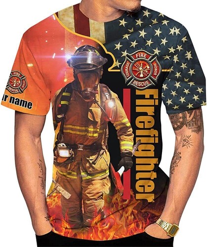 Personalized Name Firefighter Shirt 3D, Custom Name Firefighter Shirts ...