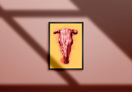 Cattle Skull Giclée Art Print in High Resolution, High-Quality Poster ...