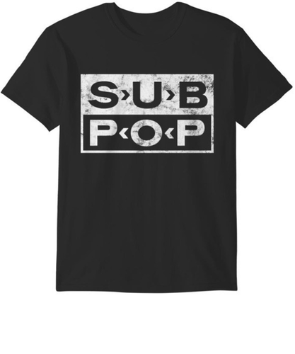 Sub Pop Records Distressed Logo Print Seattle T-Shirt | eBay