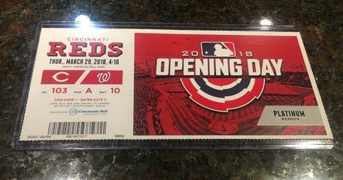 2018 Cincinnati REDS *OPENING DAY* Ticket Stub - SEASON TICKET HOLDER ...