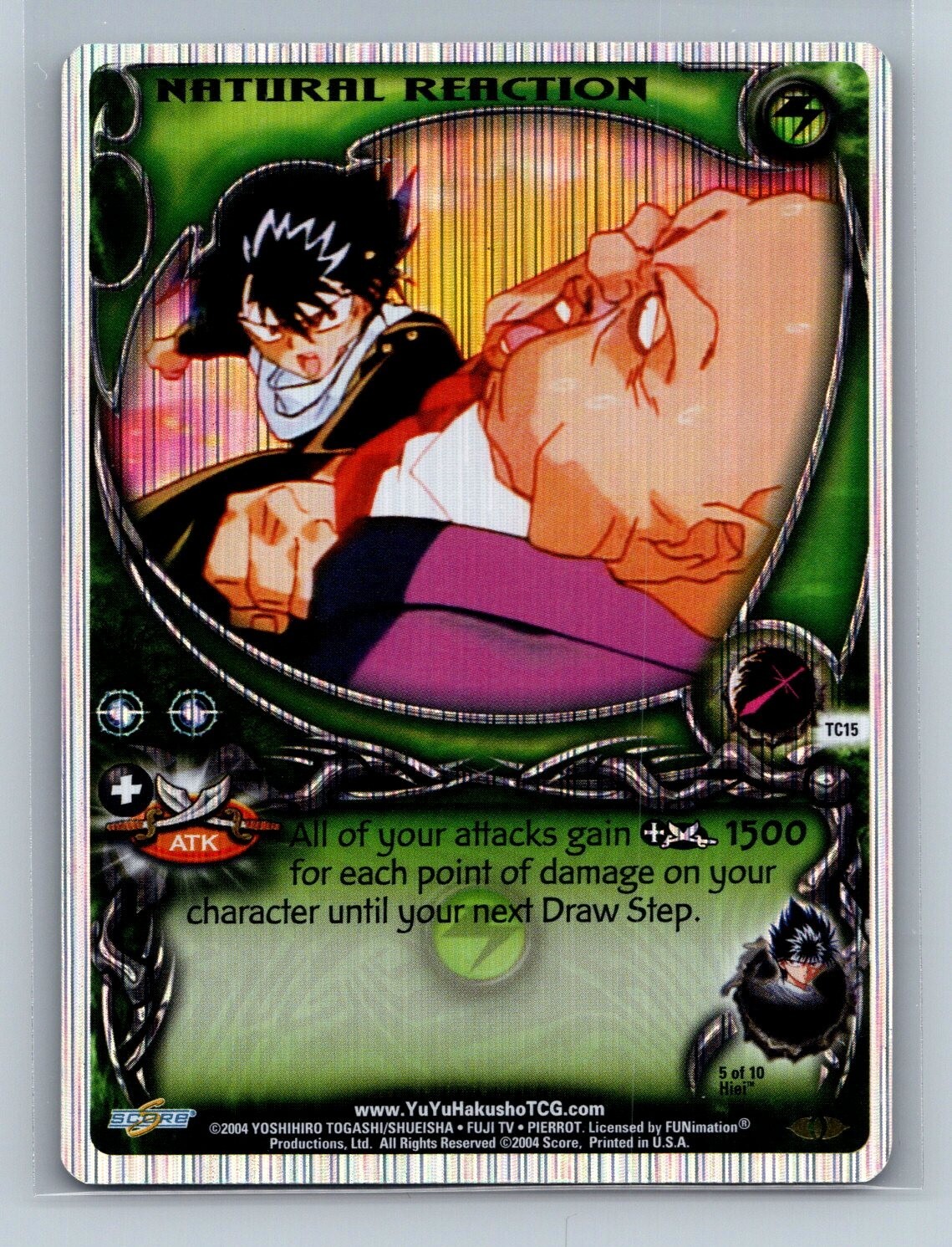 Yu Yu Hakusho TCG - Natural Reaction - Lined FOIL 1ST ED - Gateway ...