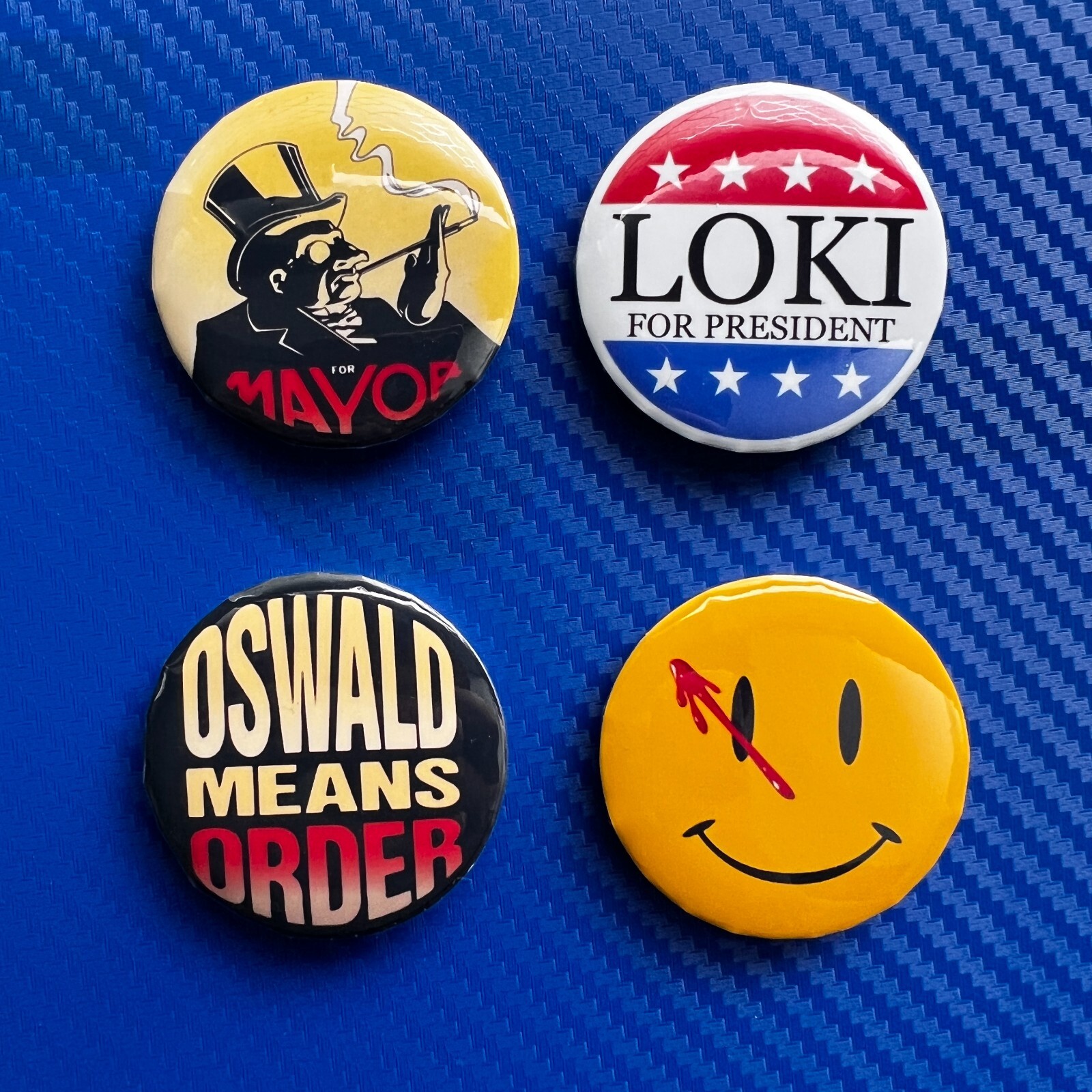 Loki for President Prop Button ☆ Batman Returns Mayor Oswald Watchmen ...