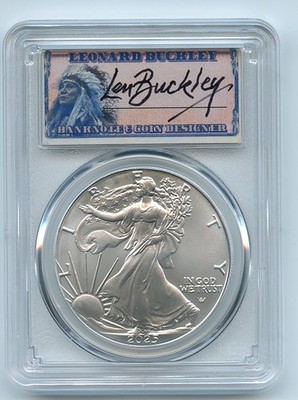 2025 $1 American Silver Eagle PCGS MS70 FS Leonard Buckley 1 of 500 | eBay
