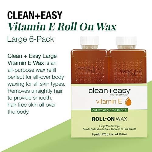Clean & Easy Vit E Roll-On Wax 6-pack Large Vitamin E, Net Wt. 16.8 oz ...