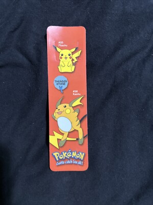Vintage - Pokemon - Pikachu And Raichu - Bookmark - 2000 | eBay