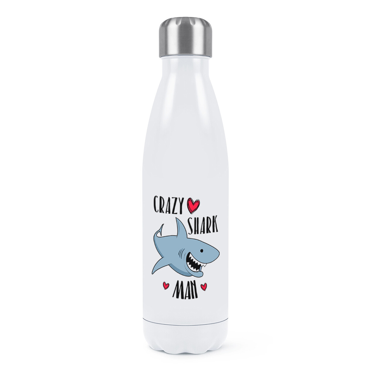 Crazy Shark Man Double Wall Water Bottle Funny Thermal Joke | eBay