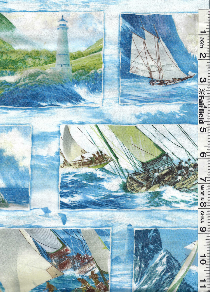 Wind & Waves Lighthouse Sampler Blocks by Wilmington Prints 1 yd 15" | eBay
