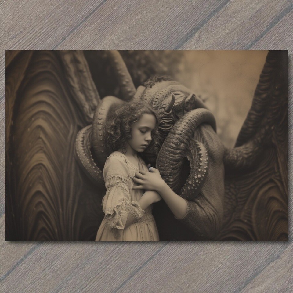 4x6" Girl Monster Weird Creepy Imaginary Friend Nightmare Scary Unusual ...