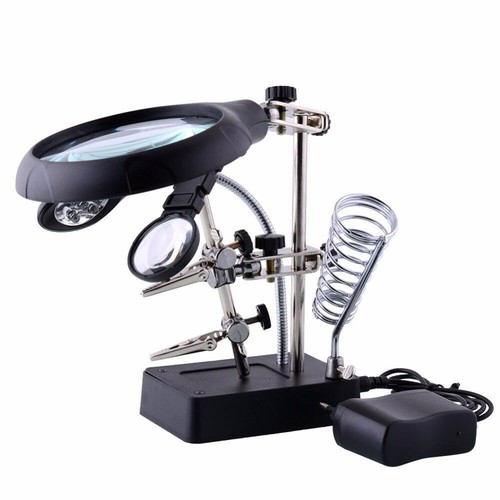 Magnifying Glass Clamp Auxiliary Clip Magnifier Hand Soldering Solder ...