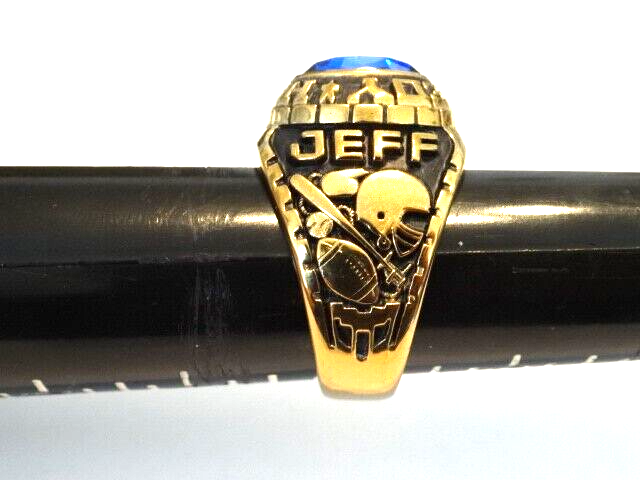 Vintage Gold Lance Kennedy High School Blue Spinel Stone YLTM Gold ...