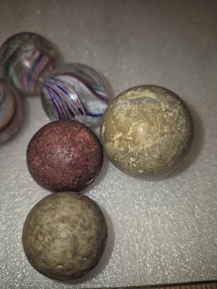 Lot Of (6) Vintage Clay And Glass/Sulfide Marbles | eBay