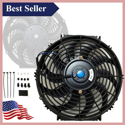 12V Universal High-Performance Electric Cooling Fan - Slim 12 Inch ...