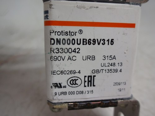 Ferraz Shawmut R330042 Protistor Fuse 315A 690VAC DN000UB69V315 for ...