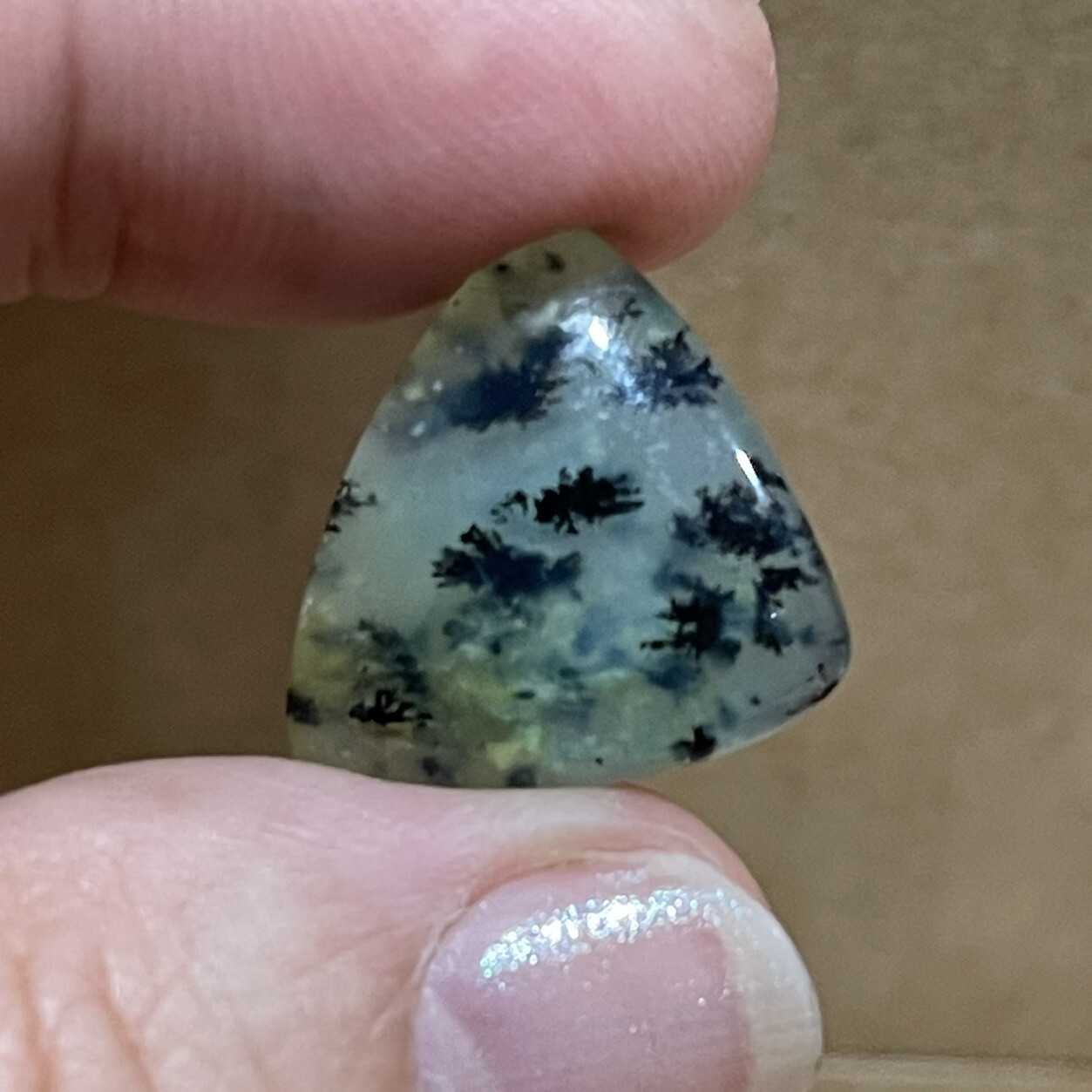 9.8ct 18.8x4.8mm Fine Blue Peruvian Opal With Inclusions Cabochon Loose ...