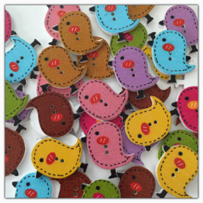 ALMOST GONE!! 8 or 16 Bird buttons, assorted wood buttons 25mm birds ...