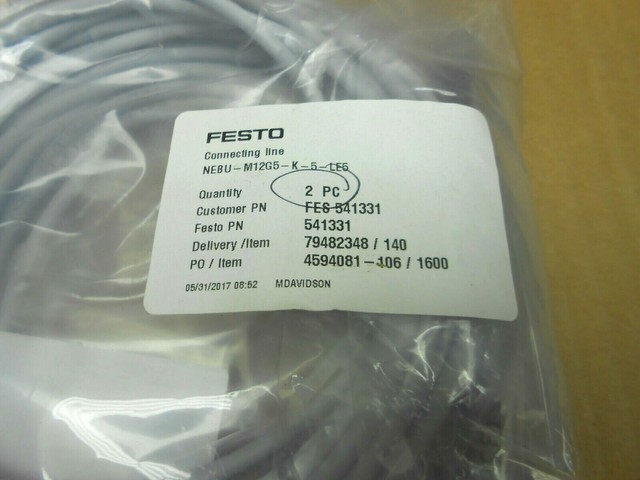 Festo M12 Sensor Cables NEBU-M12G5-K-5-LE5 () 541331 for sale online | eBay