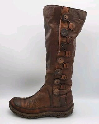 Born Riding Boots Women's 6 Tall Brown Leather Side Zip Low Heel ...