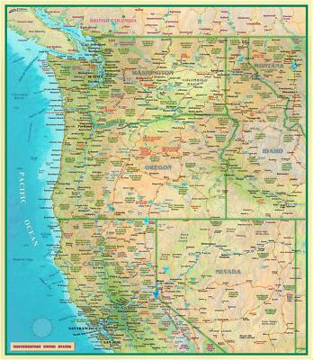 Northwestern United States Full-Size Wall Map | eBay
