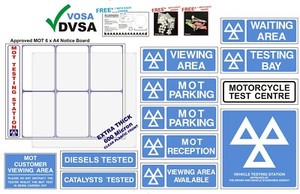 MOT SIGN | MOT SIGNS | VOSA DVSA | MOT SIGN PACK | MOT MOTORCYCLE 13 ...