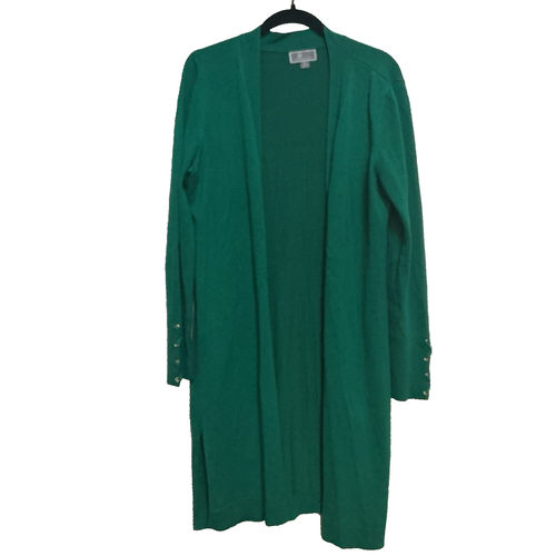 JM Collection Green Long Sleeve Long Cardigan Sweater Women's Sz M | eBay