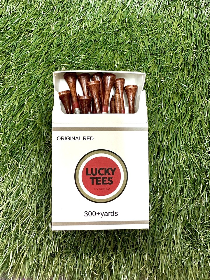Lucky Tees Bamboo Golf Tees Cigarette Box 20count 2.75in Reusable box ...