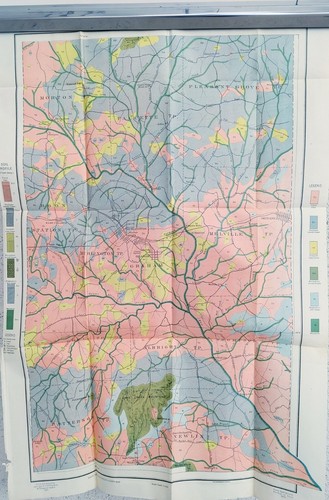 Antique 1901 Map Alamance County North Carolina Burlington Mebane ...