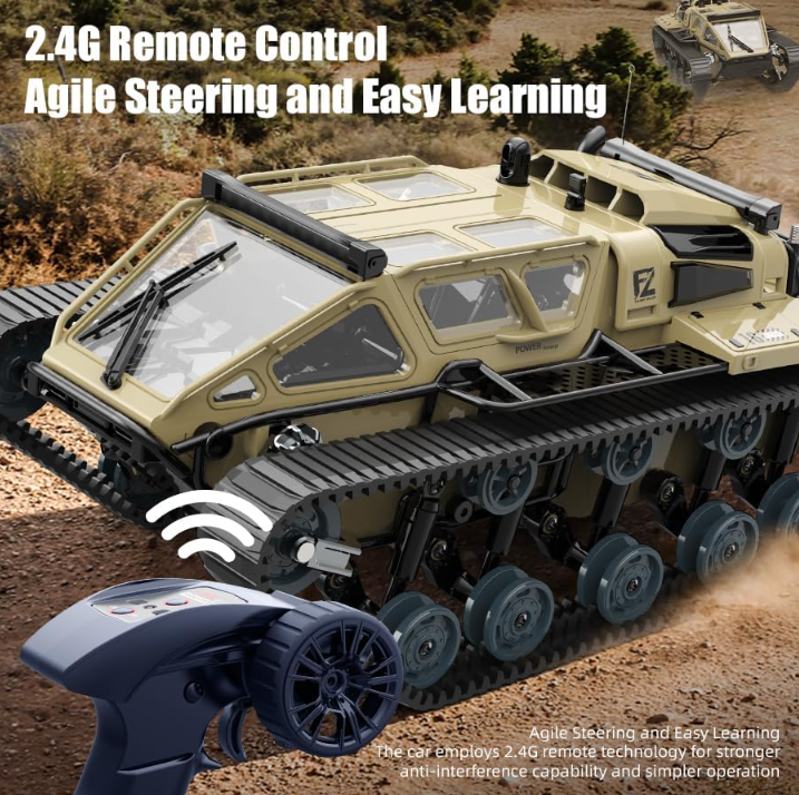 C8812 RC Car 2.4G High -Speed Tank Crawler Drift Off-Road Vehicle 360 ...