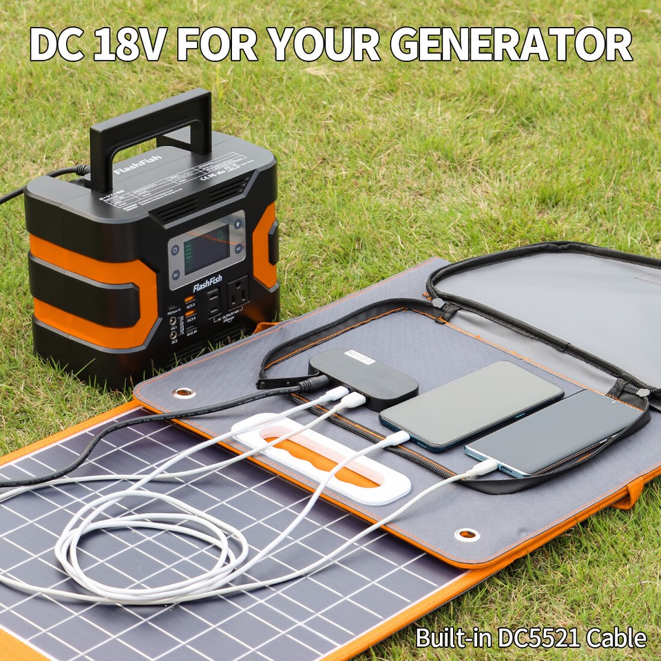 1Set Portable 560W Power Station Generator 100W/18V Solar Panel Back-up ...