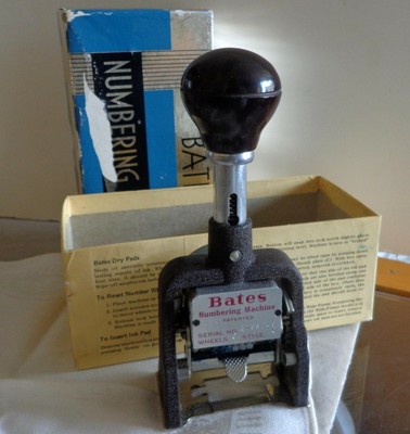 Numbering Machines - Vintage Bates Numberer Machine