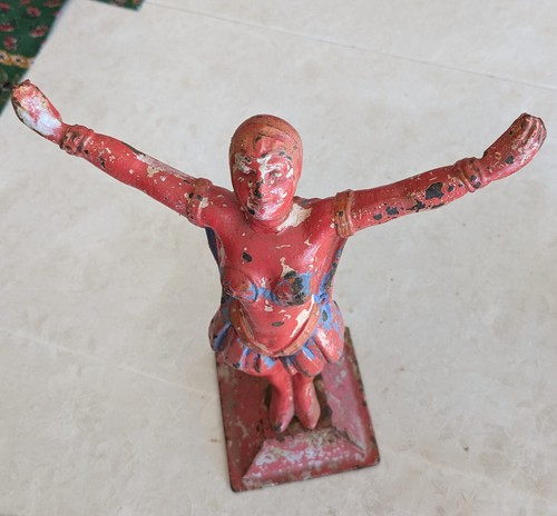 Art Deco Cast Iron Lady Sculpture Vintage Diver Swimmer Olympics dancr ...