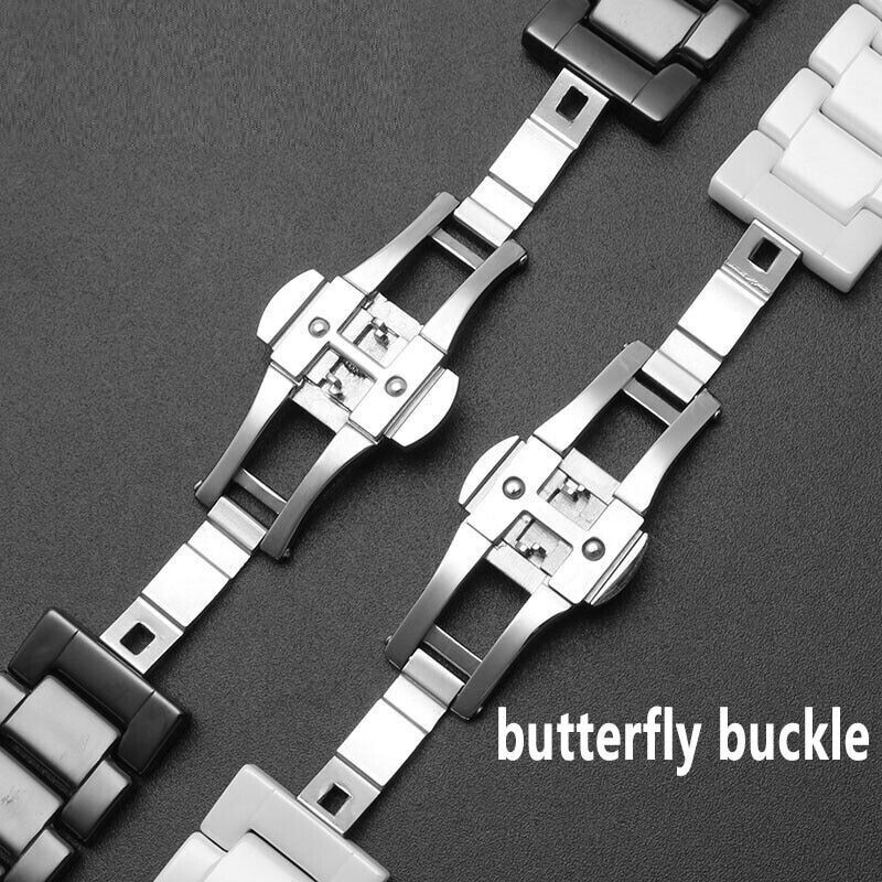 Ceramic Watch Bands Fit For GC Notched Bracelet Fashion Strap Stainless ...