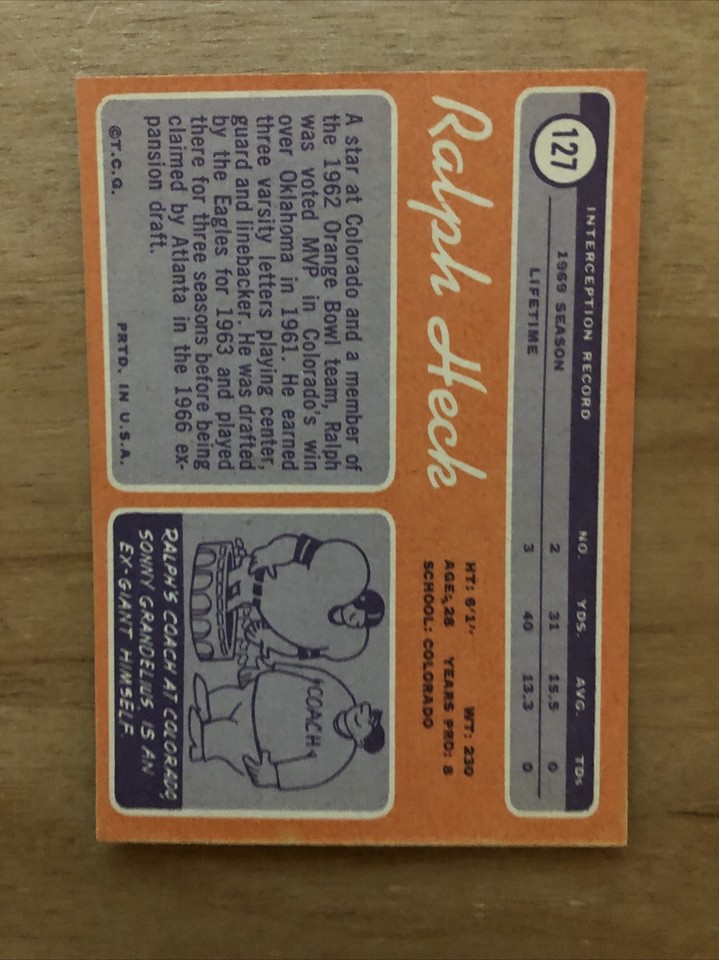 1970 Topps #127 Ralph Heck Giants | eBay