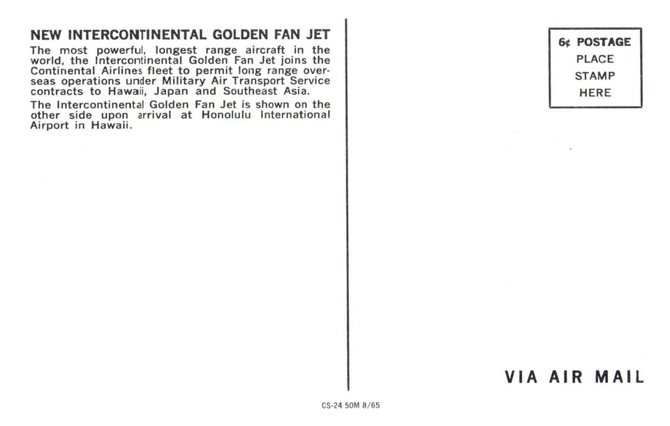 New Intercontinental Golden Fan Jet arriving at Honolulu Airport Hawaii ...