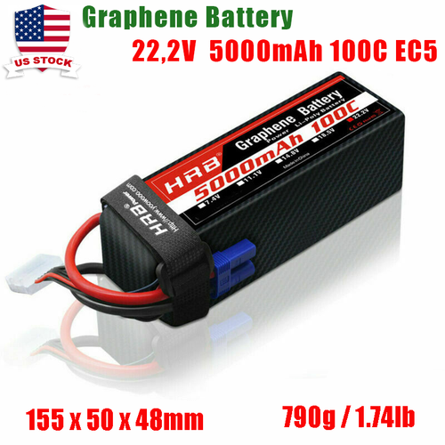 HRB 6S 22.2V LiPo Battery 5000mAh 100C EC5 for RC Helicopter Airplane Boat Truck | eBay