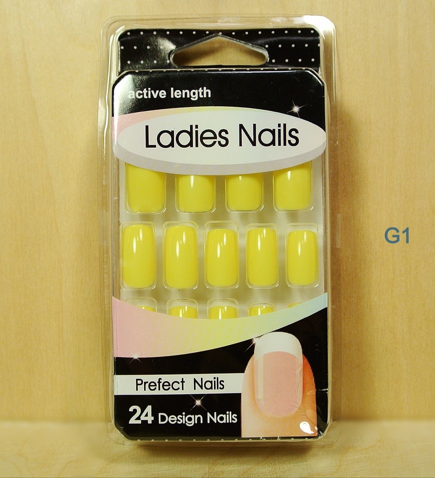 New 24Pcs Candy Gel Color Artificial False Fake Acrylic Nail Art Full ...